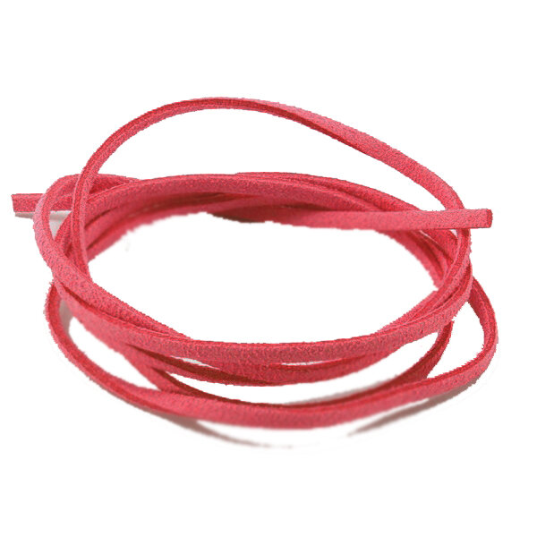 Замшевый шнурок для амулета, цвет красный (искусственная замша, 70 см.), 1 шт.