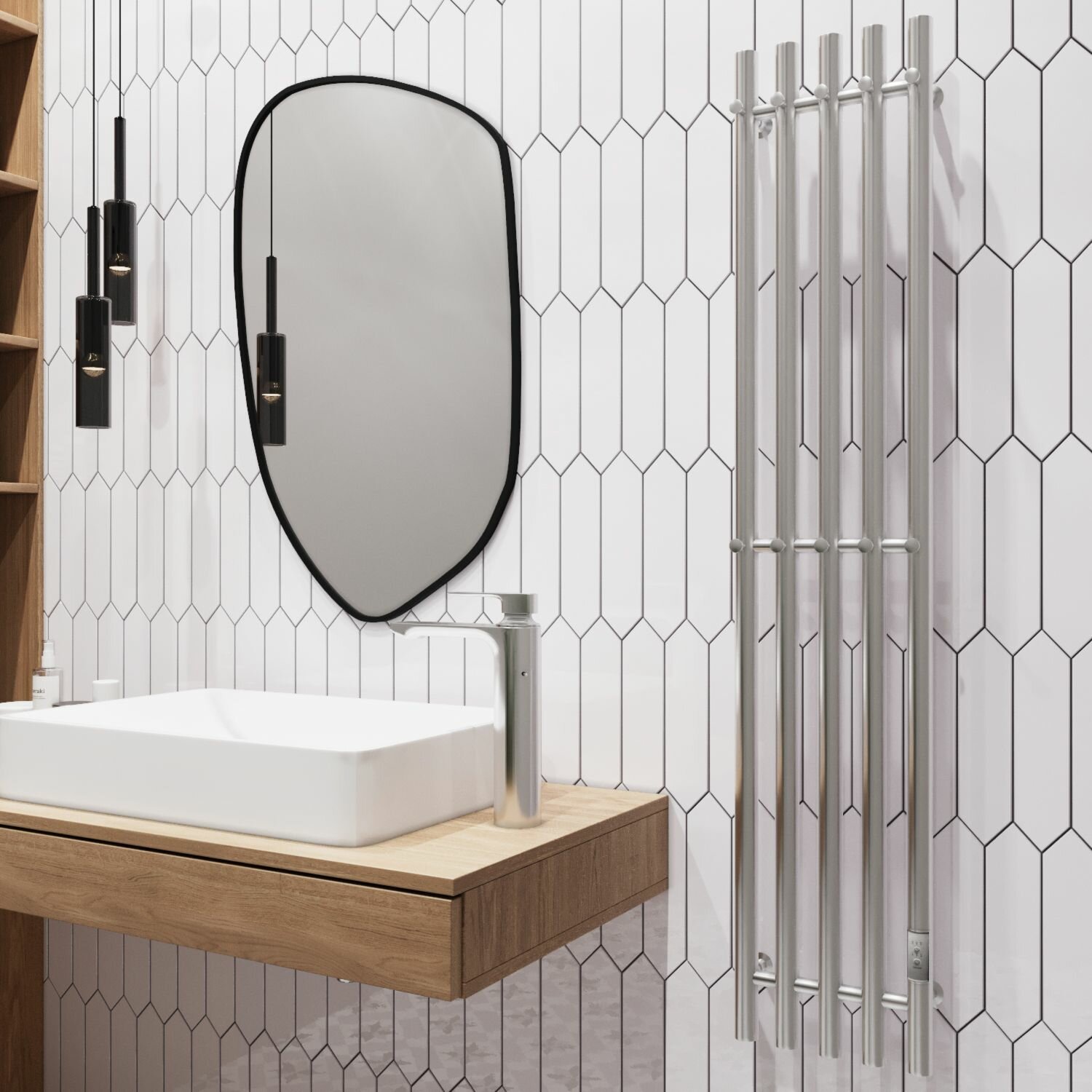 Полотенцесушитель электрический Маргроид Inaro 5 секций, таймер, 120х24, хром