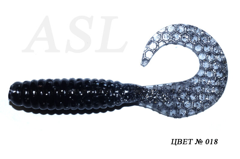 Силиконовая приманка ASL "Твистер" цвет № 018, L-5см (2"), 10шт/уп