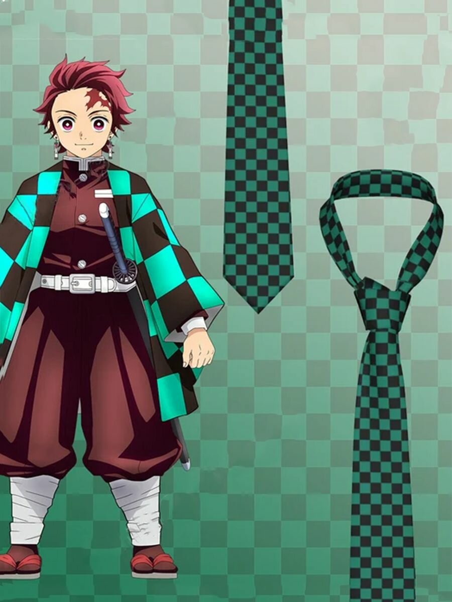 Галстук Танджиро Камадо из аниме Клинок рассекающий демонов