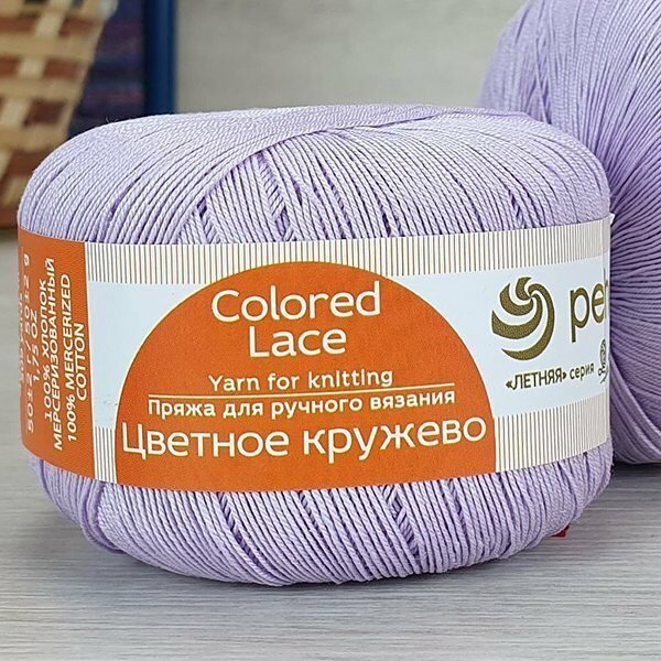 Пряжа Пехорка цветное кружево 178 св. сиреневый (4 мотка)