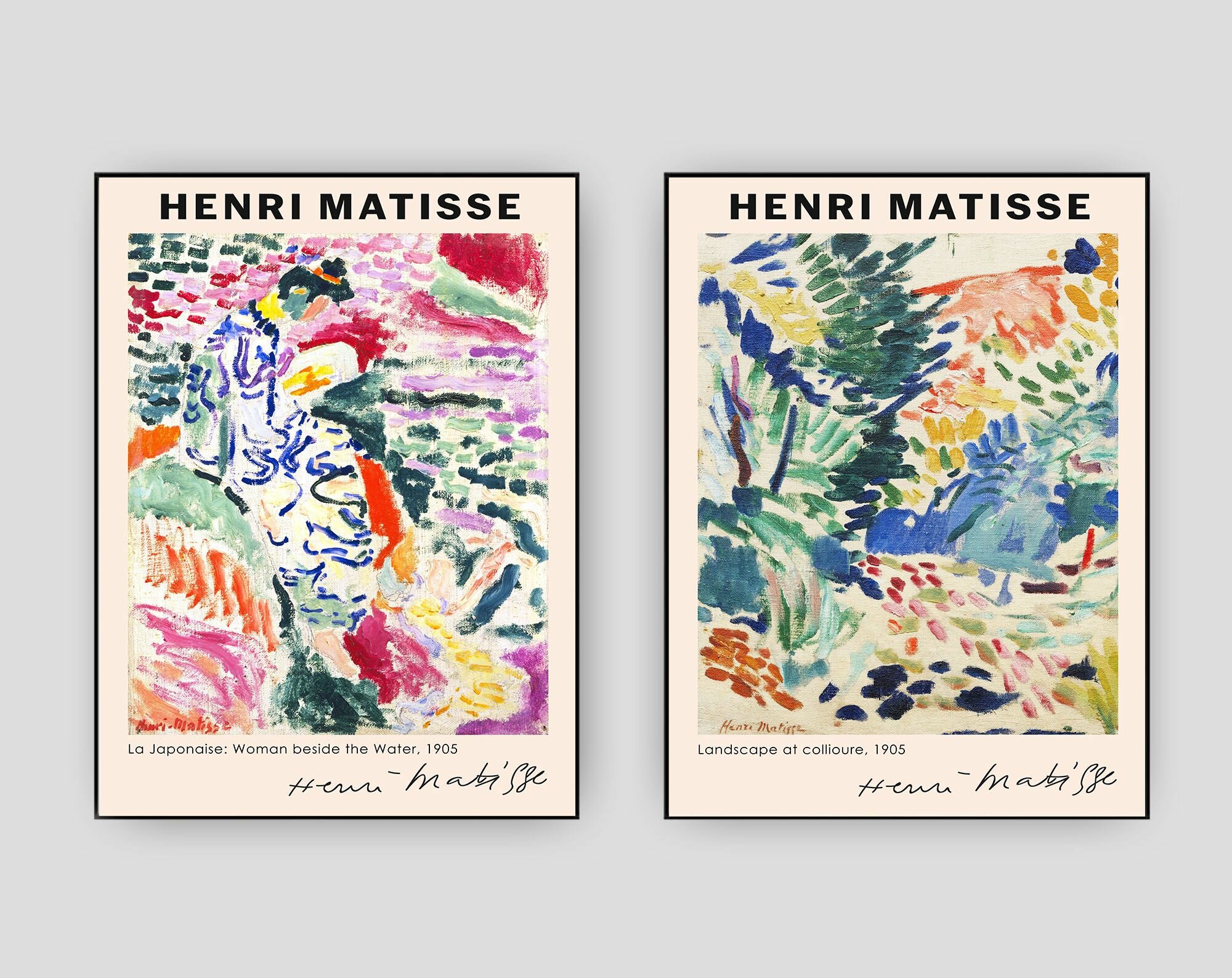 Набор интерьерных постеров Матисс - "Буйство красок" 2 шт А3 без рамы. 2 винтажных плаката в стиле фовизм Henri Matisse "Юг Франции"