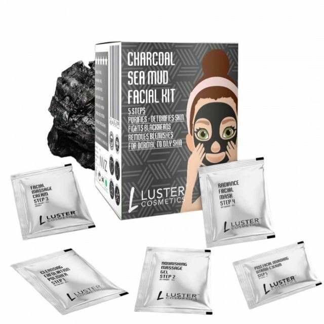 Luster Набор средств для гигиены Charcoal Sea Mud Facial Kit, 45 г