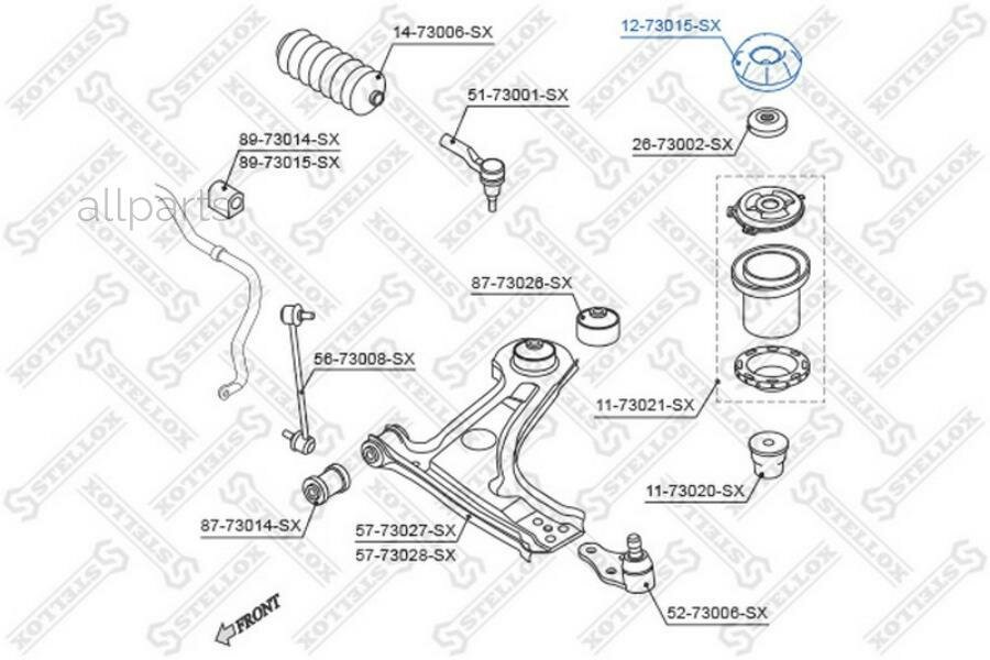 STELLOX 1273015SX Опора пер. амортизатора Daewoo Lacetti 04>