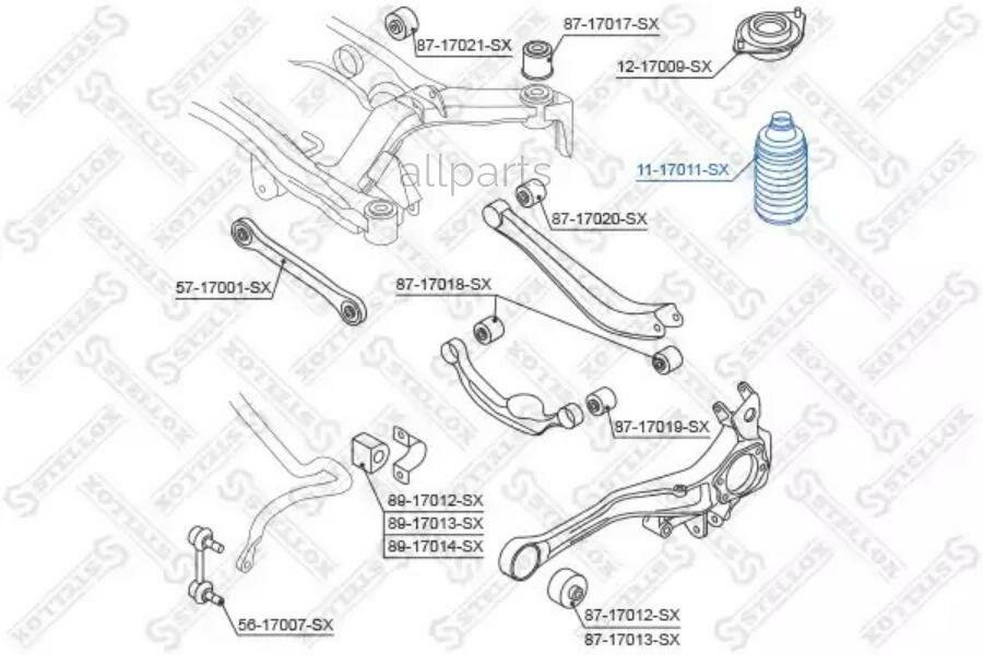 STELLOX 1117011SX пыльник амортизатора заднего!\ Subaru Legacy 98>