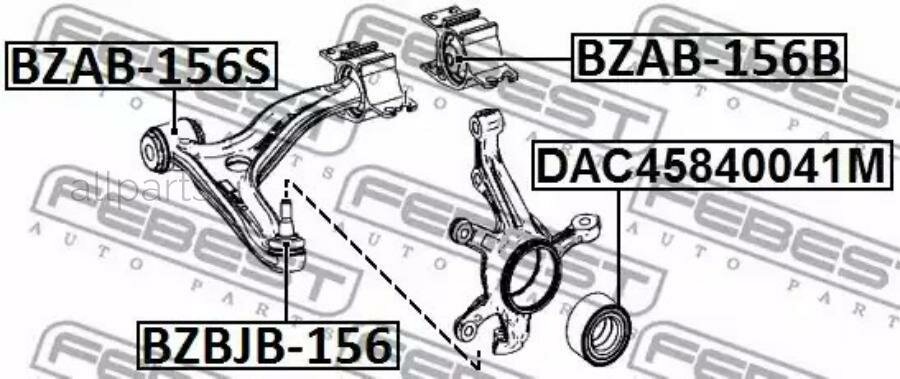 FEBEST BZBJB156 пыльник шаровой опоры!\ MB W176 06>/W246 11>