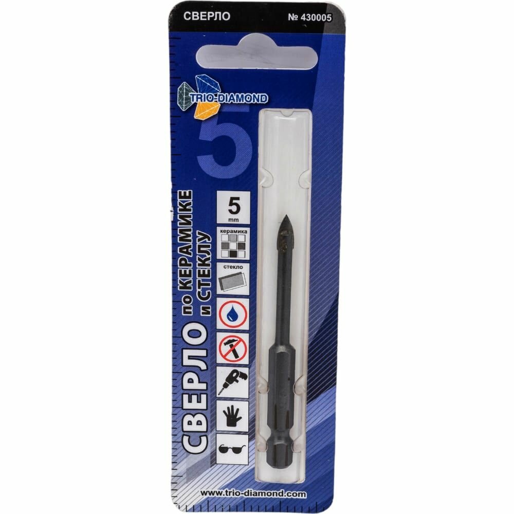 Сверло по керамике и стеклу 5 мм TRIO-DIAMOND 430005