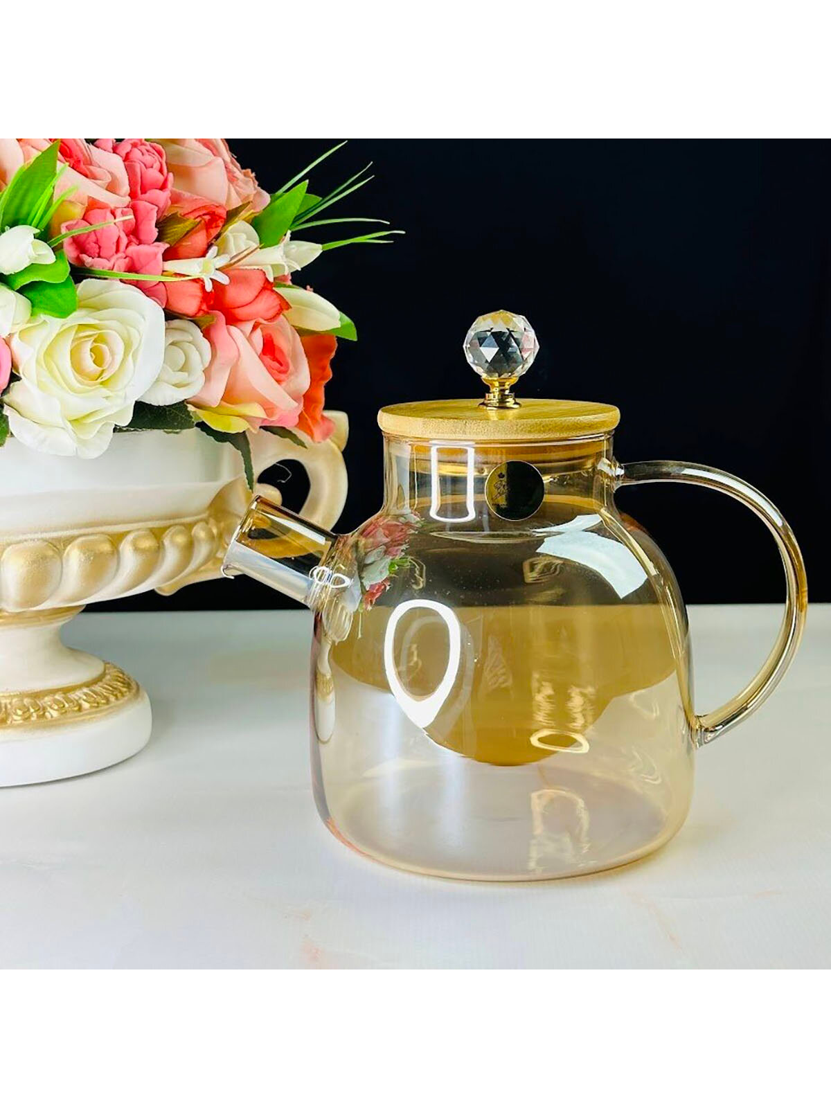 Чайник заварочный Lenardi, стеклянный, 1,5 л