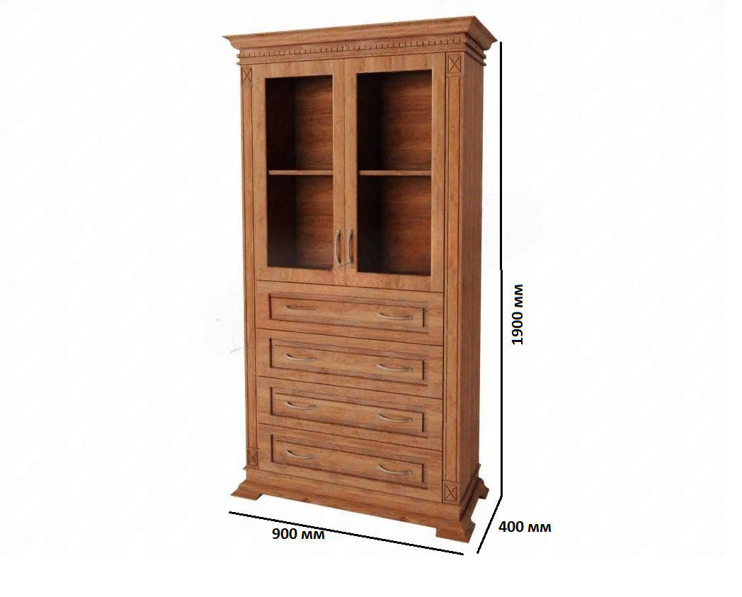 Шкаф-витрина ммк-древ, Верди 074 классический орех 2, 90*40*190