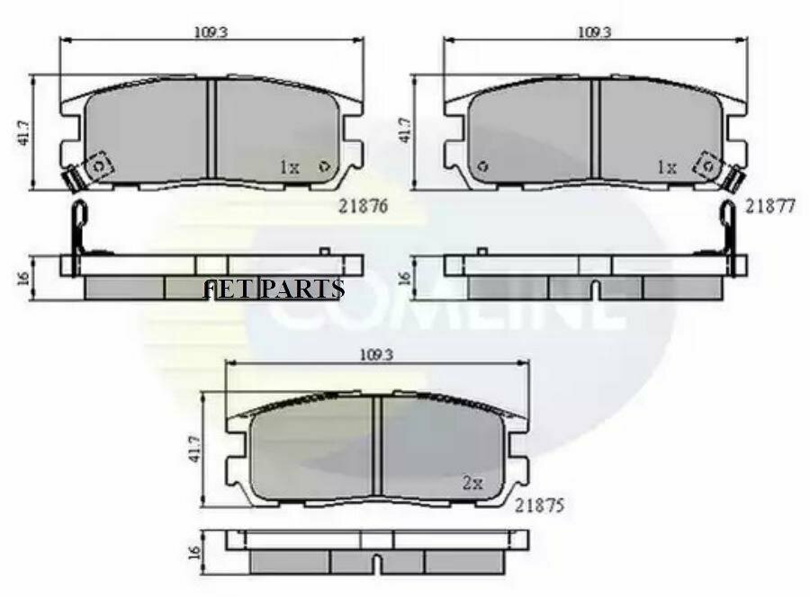 Колодки HOLDEN FRONTERA 98 - 01/JACKAROO/MONTEREY 91 - 04/ISU TROOPER 91 -/VAUX FRO Comline арт. CBP3461