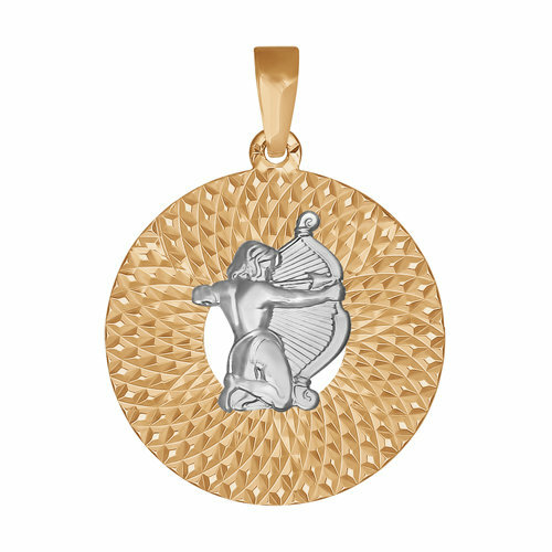 Подвеска, комбинированное золото, 585 проба