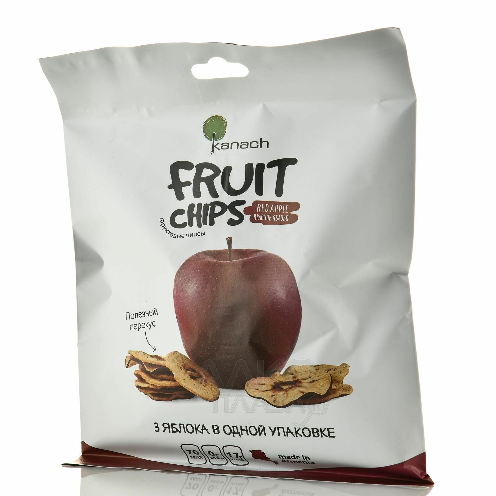 Чипсы фруктовые Kanach Красное яблоко , Зеленое яблоко (без выбора) - 25 гр - 4 шт