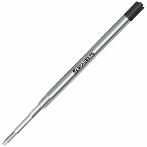 Стержень шариковый масляный BRAUBERG, черный, тип PARKER, 98 мм, металлический корпус, линия письма 0,5 мм, 170347