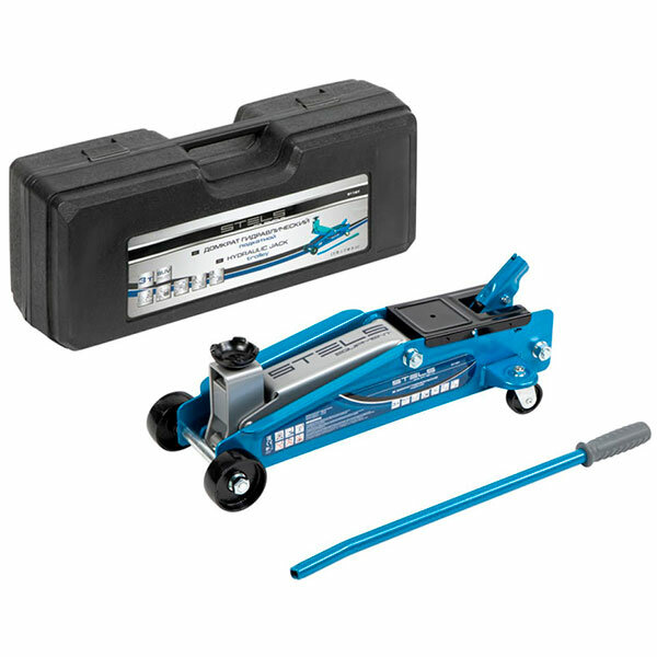 Домкрат подкатной 3 тн Stels, высота подъема 190-535 мм в пластиковом кейсе 51157