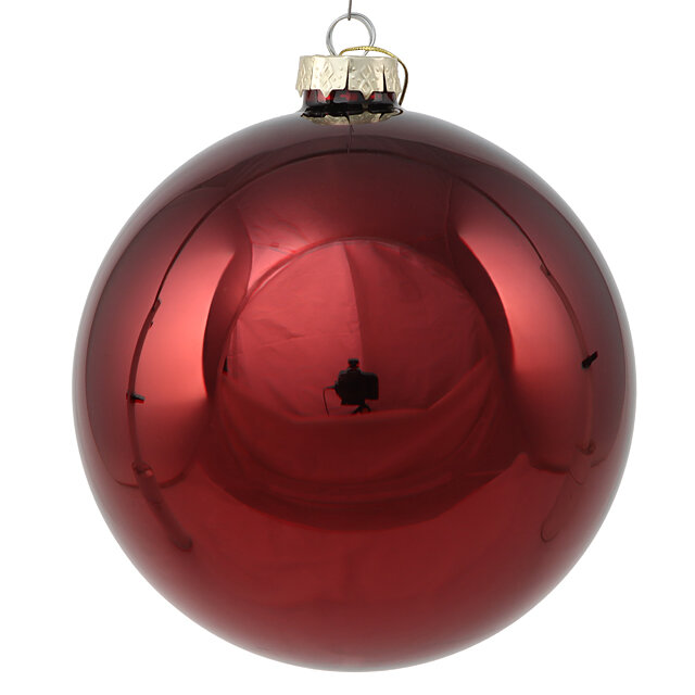 Стеклянный елочный шар Роял Классик 15 см, бордовый, Winter Deco, 2000529