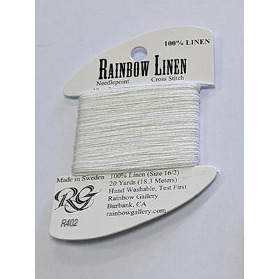 Мулине Rainbow Gallery "Rainbow Linen" (цвет: R402 White (Белый), 18 м; 100% лен)