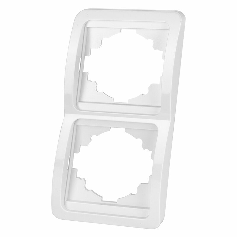 Рамка TDM "Валдай" 2 поста вертикальная, белая {SQ1804-0018}