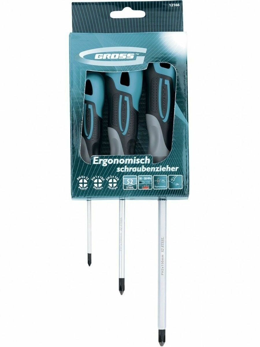 Набор отверток Gross 12166, трехкомпонентная рукоятка