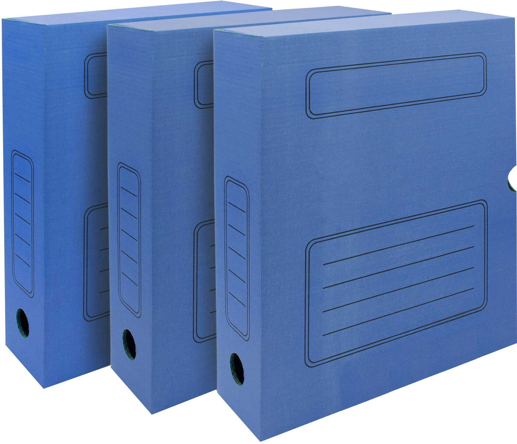 Короб архивный Silwerhof микрогофрокартон корешок 75мм A4 синий (упак:3шт)