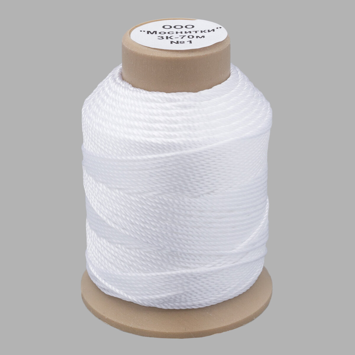 Нитки прочные толстые для шитья 3К, 70 м, белый, капрон, Моснитка, 9 шт