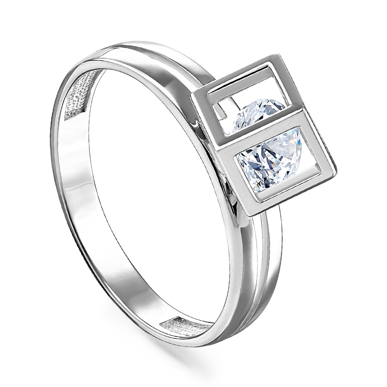 Кольцо, серебро, 925 проба, фианит