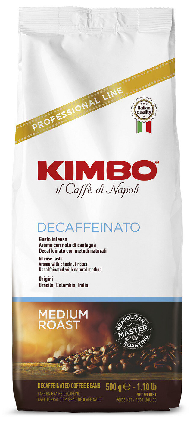 Кофе в зернах Kimbo Decaffeinato / без кофеина / 500 г