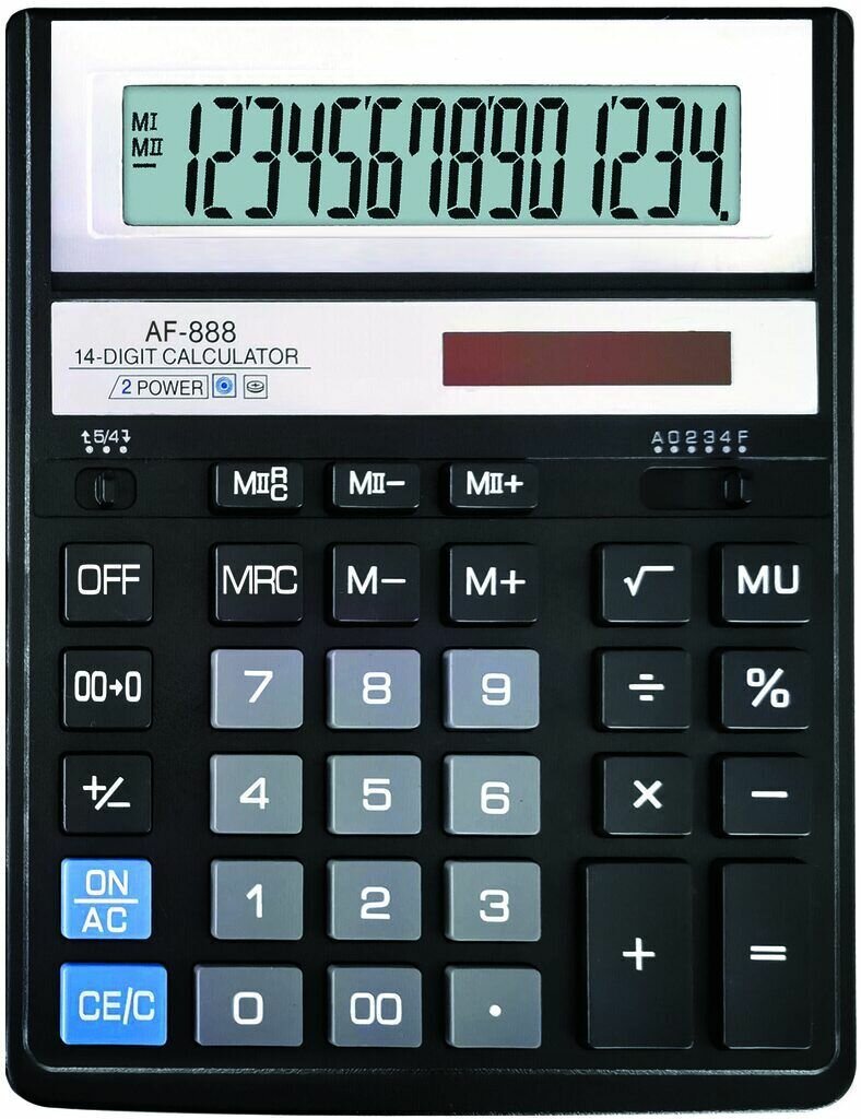 Калькулятор Silwerhof Черный, 14 разрядов, SH-888X-14 (SH-888X-14/1789284)