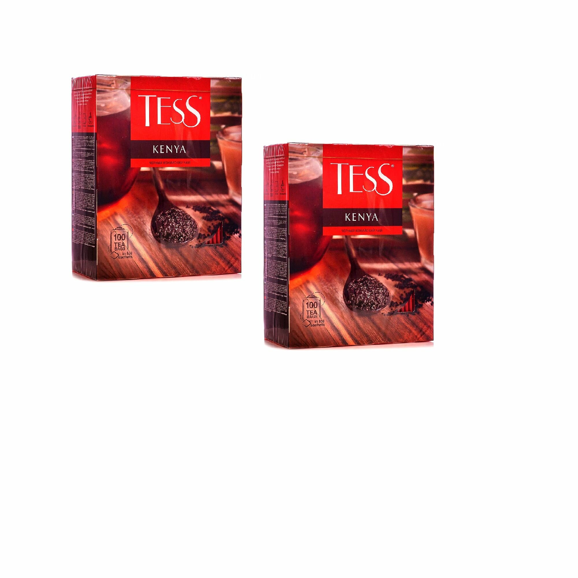 Tess Чай черный в пакетиках, Kenya, в 100 пакетиков по 1,5 гр, 2 уп