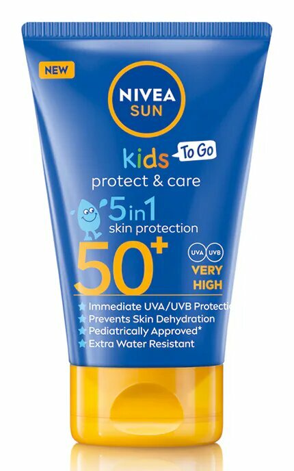 Солнцезащитный детский лосьон NIVEA SUN Kids Protect&Care 5 в 1, SPF50+, 50 мл (из Финляндии)