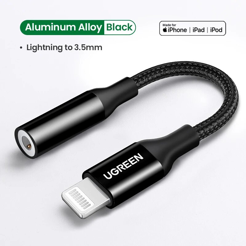 Адаптер UGREEN для iPhones MFi DAC Lightning на 3,5 мм адаптер для наушников для iPhone 12 11 Pro max xr Aux кабель аксессуары для телефона