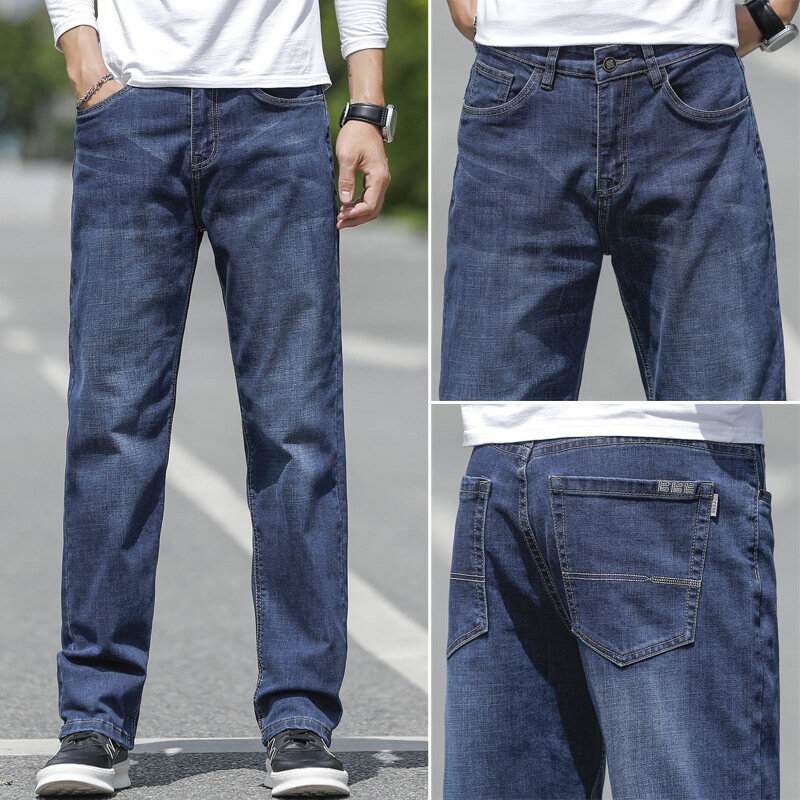 Охоты Брюки JYL Брюки джинсовые мужские Чистый цвет Осень-зима американский свободный прямой премиум