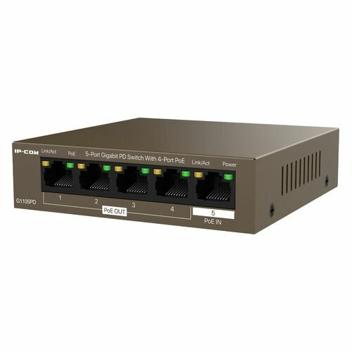 Коммутатор IP-COM G1105PD, неуправляемый