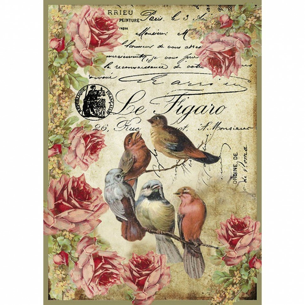 #DFSA4034 Бумага рисовая "Le figaro" 21 x 29.7 см Stamperia