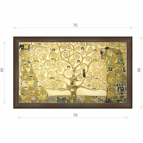 Картина Декор Депо Густава Климта Древо жизни Матовая бумага в раме без стекла 46х76 см