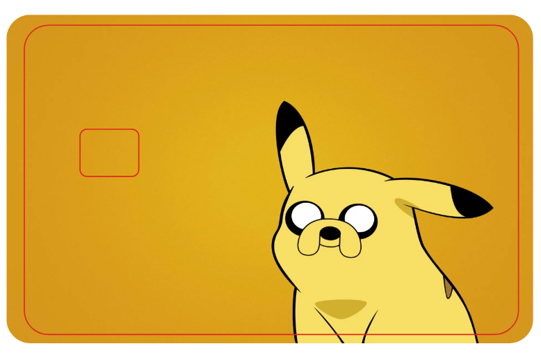 Наклейка на банковскую карту, стикер на карту, пикачу собака