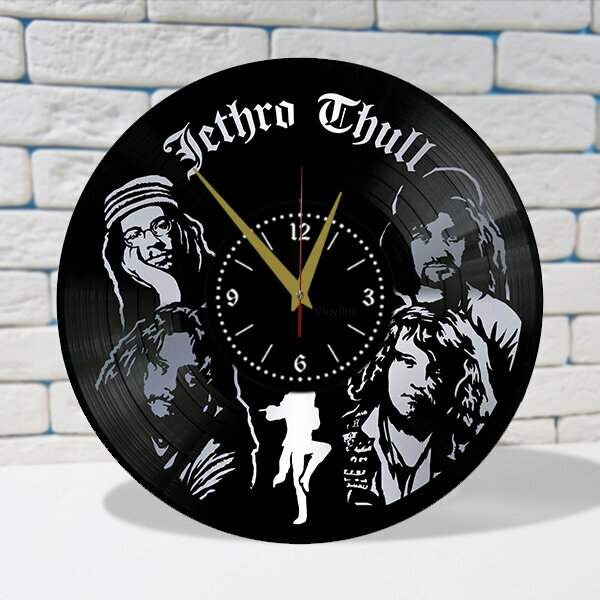Настенные часы из виниловой пластинки Jethro Tull серебрянная подложка