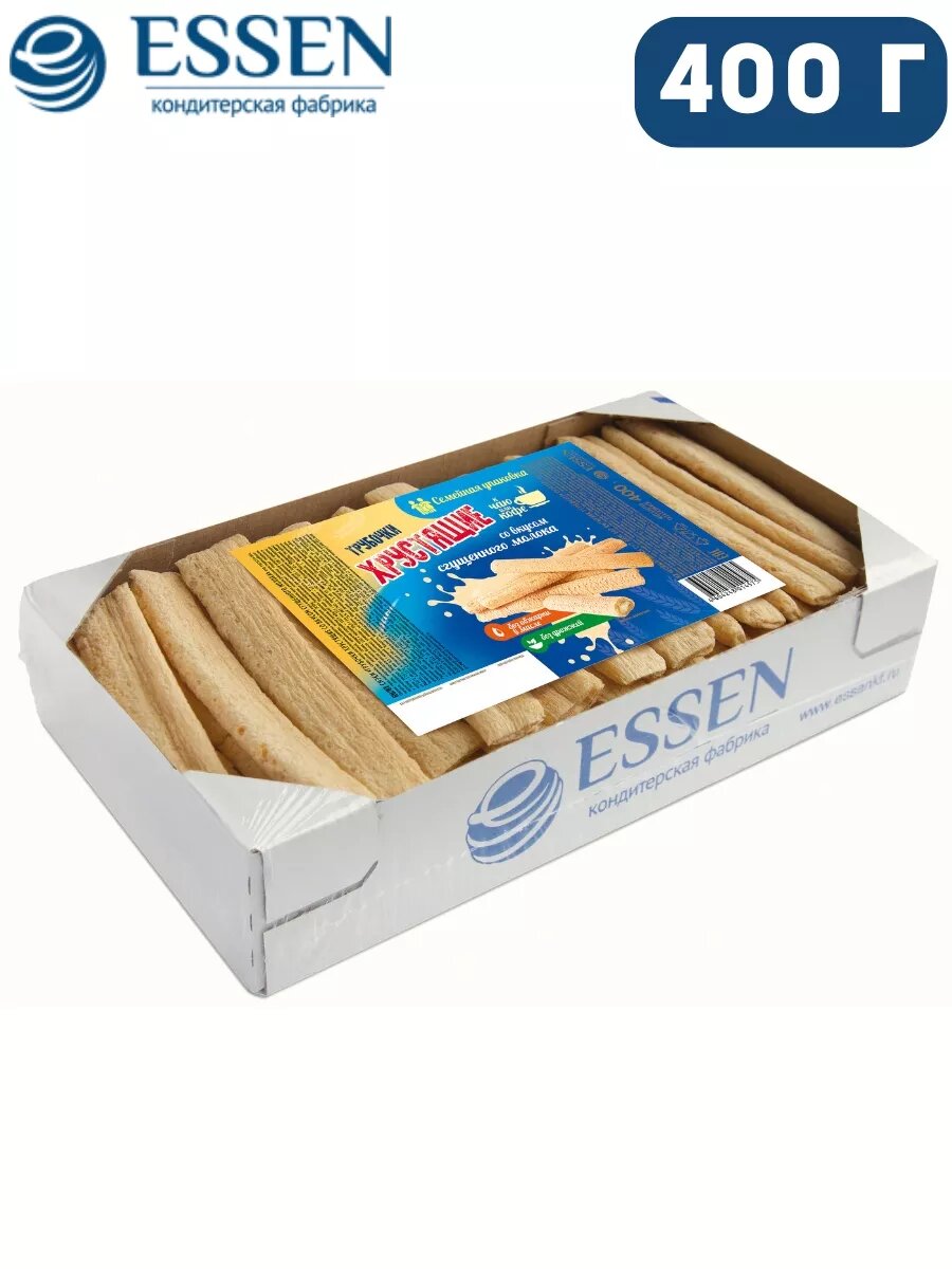 Снэки Трубочки Хрустящие с сгущенным молоком 400 гр