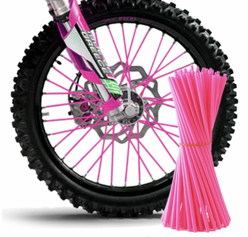 Накладки на спицы, Spoke Skins, розовые, L 238, 35шт набор
