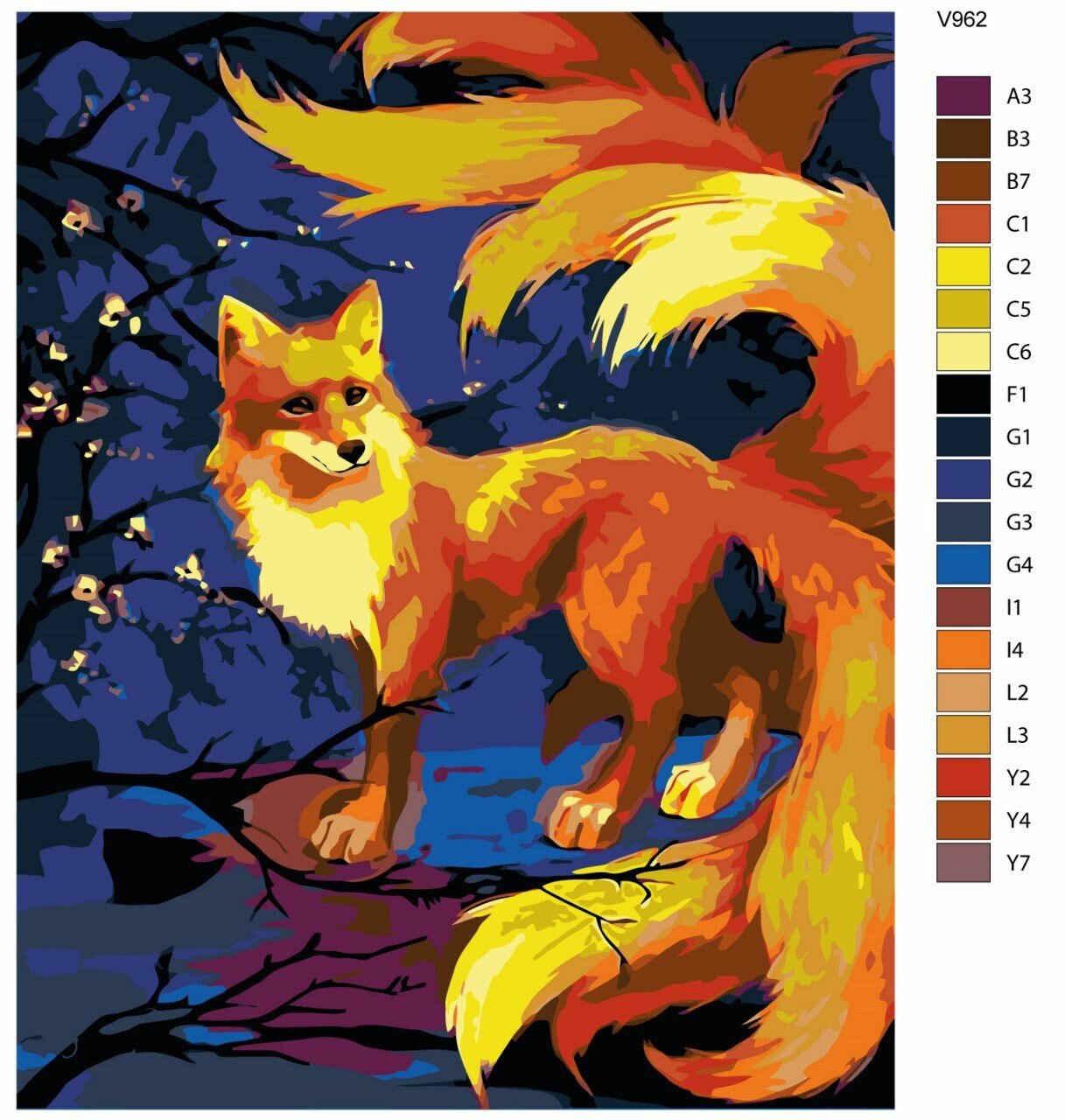 Картина по номерам V-962 "Сериал. Дорама История девятихвостого лиса. Рыжая лиса", 60x80 см