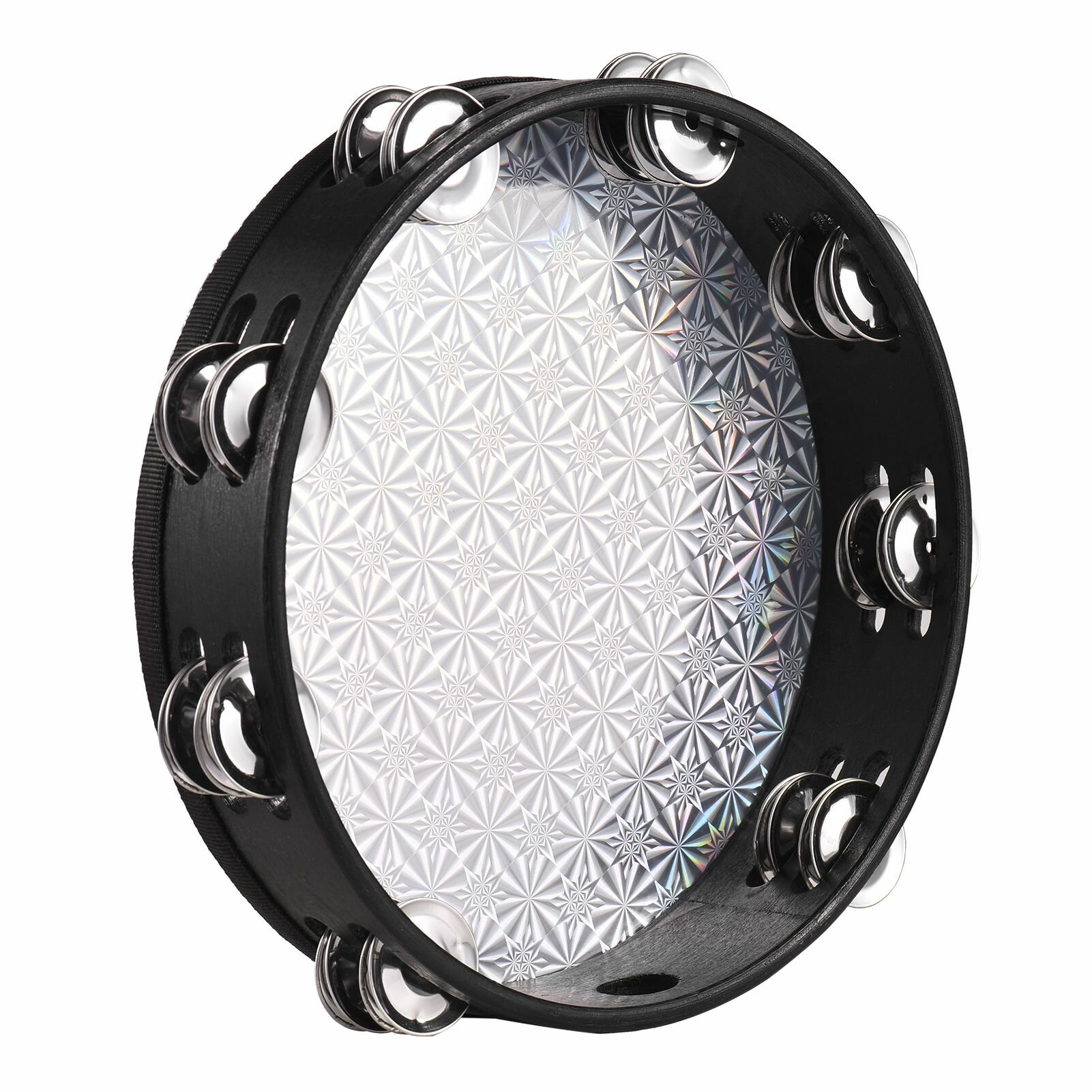 10-дюймовый деревянный тамбурин с двойными джинглами и отражающей мембраной ручной ударный инструмент