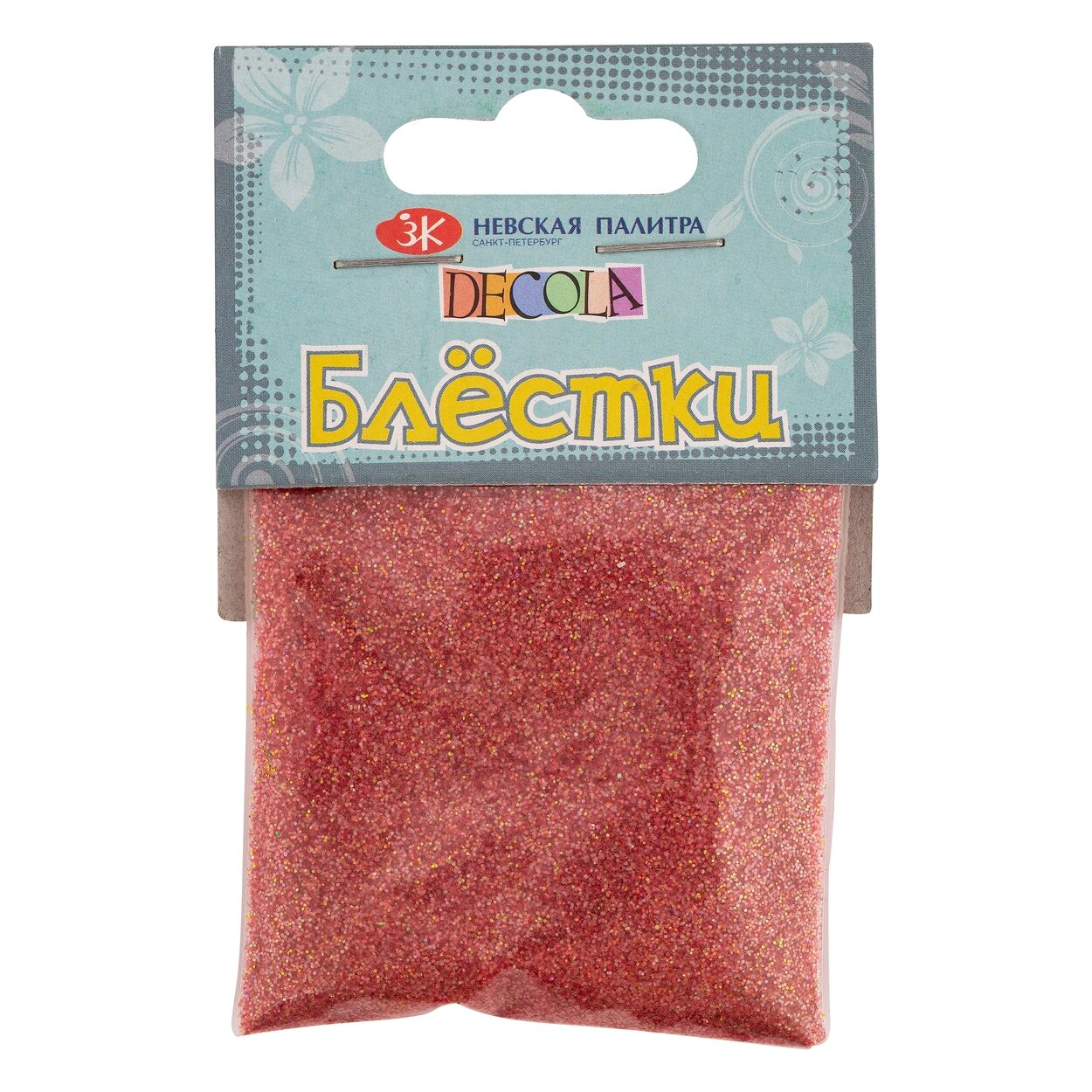 Глиттеры (блестки) декоративные DECOLA 0,3мм алый радужный