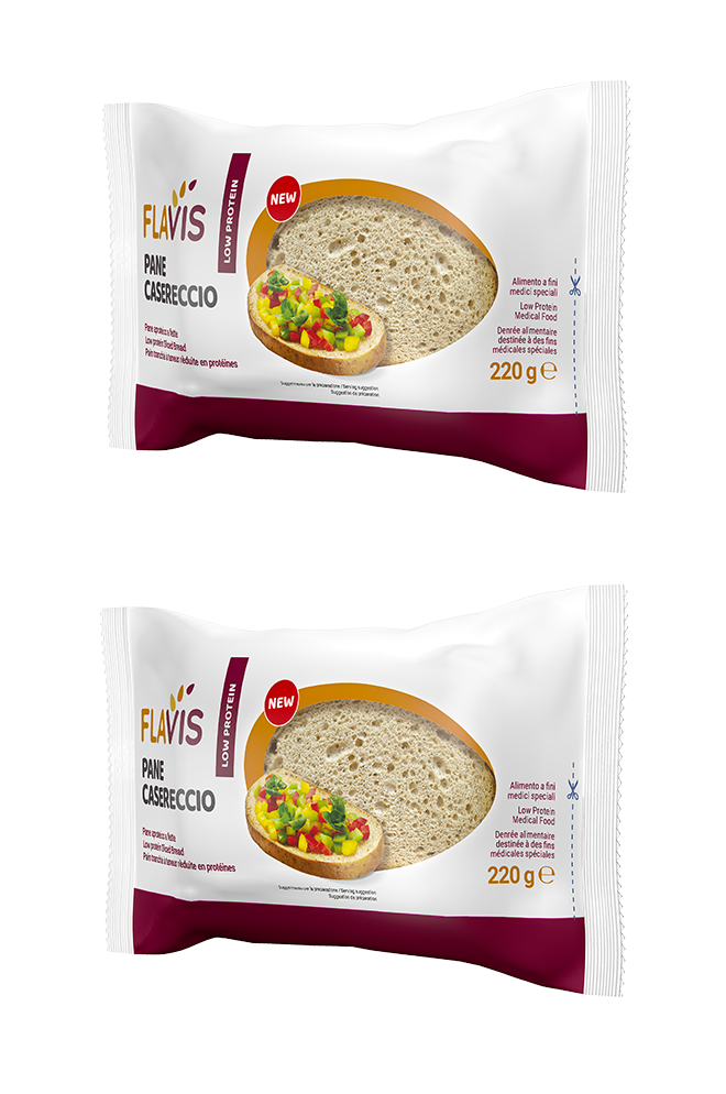 Хлеб ДЕРЕВЕНСКИЙ Pane Casereccio низкобелковый, т. м. FLAVIS, 220 г (2 шт.)