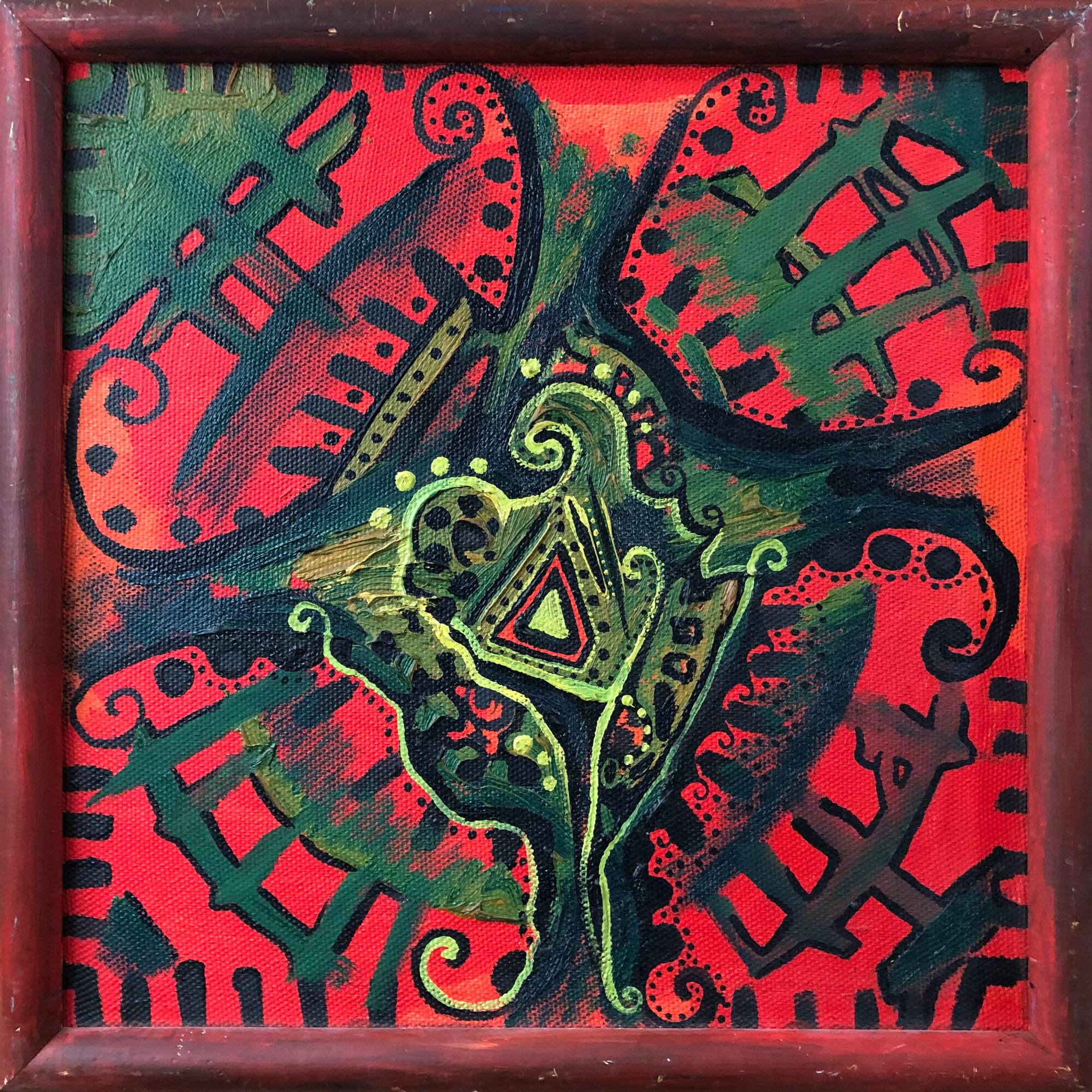 Мандала древесная, холст, масло, 30х30см, 2013г.