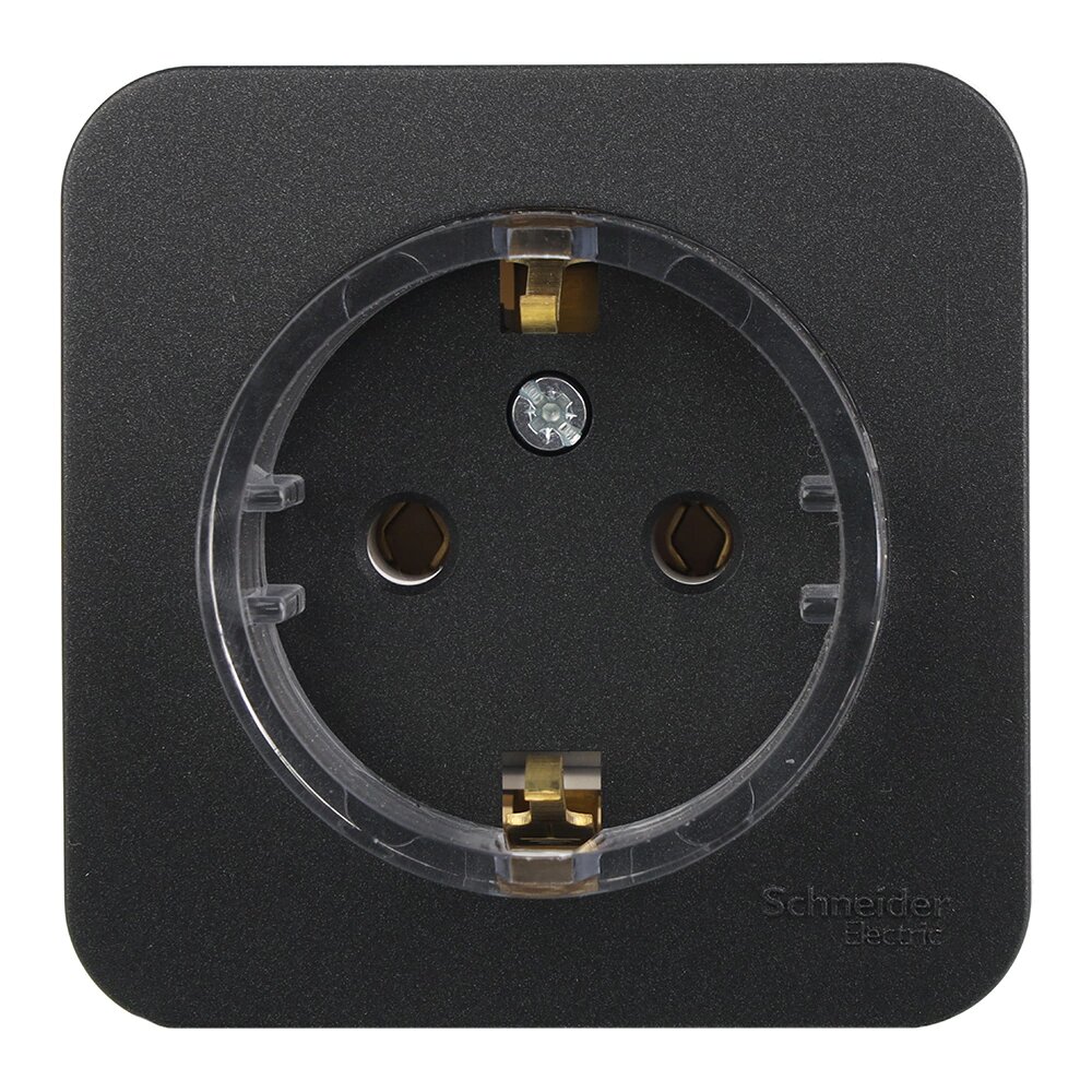 Розетка Schneider Electric Бланка компакт с заземлением антрацит