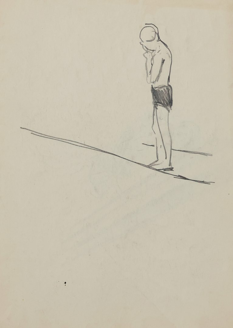 Плачущий мальчик, Валентина Петрова, Реализм, Бумага, Карандаш