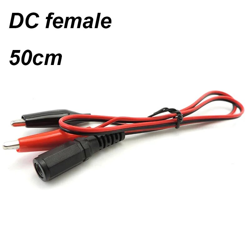 Зажимы крокодил QvvCev 2 шт. 5,5*2,1 мм 50cm female