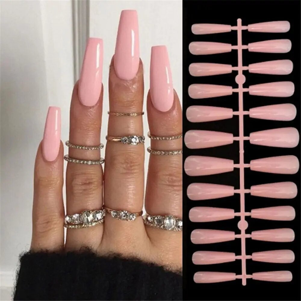 Накладные ногти длинные ковзающие, 24 шт, only fake nails