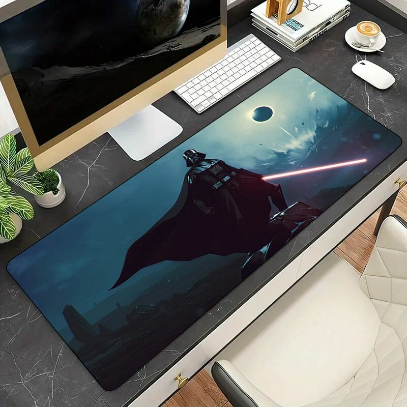 Игровой коврик Star Wars Marvel, нескользящая основа, прошитые края, 400 x 900 мм