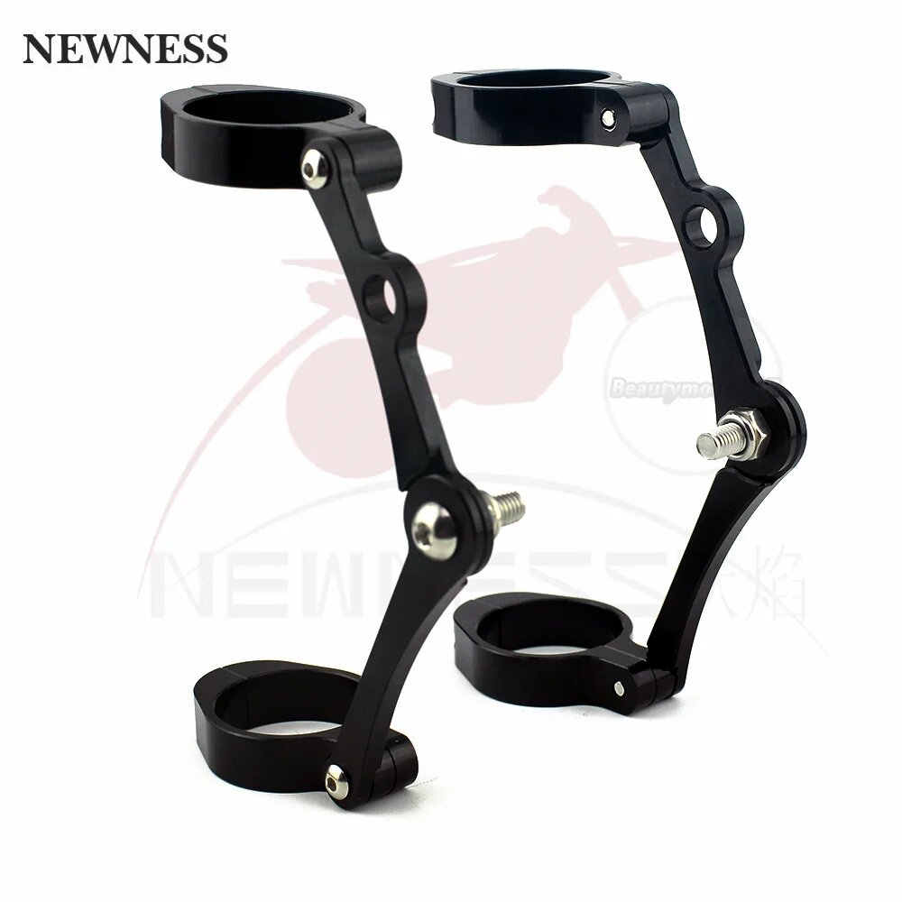 Кронштейн для мотоциклетной фары, крепление-зажим 39-41 мм, держатель вилки, Черный, Full Black