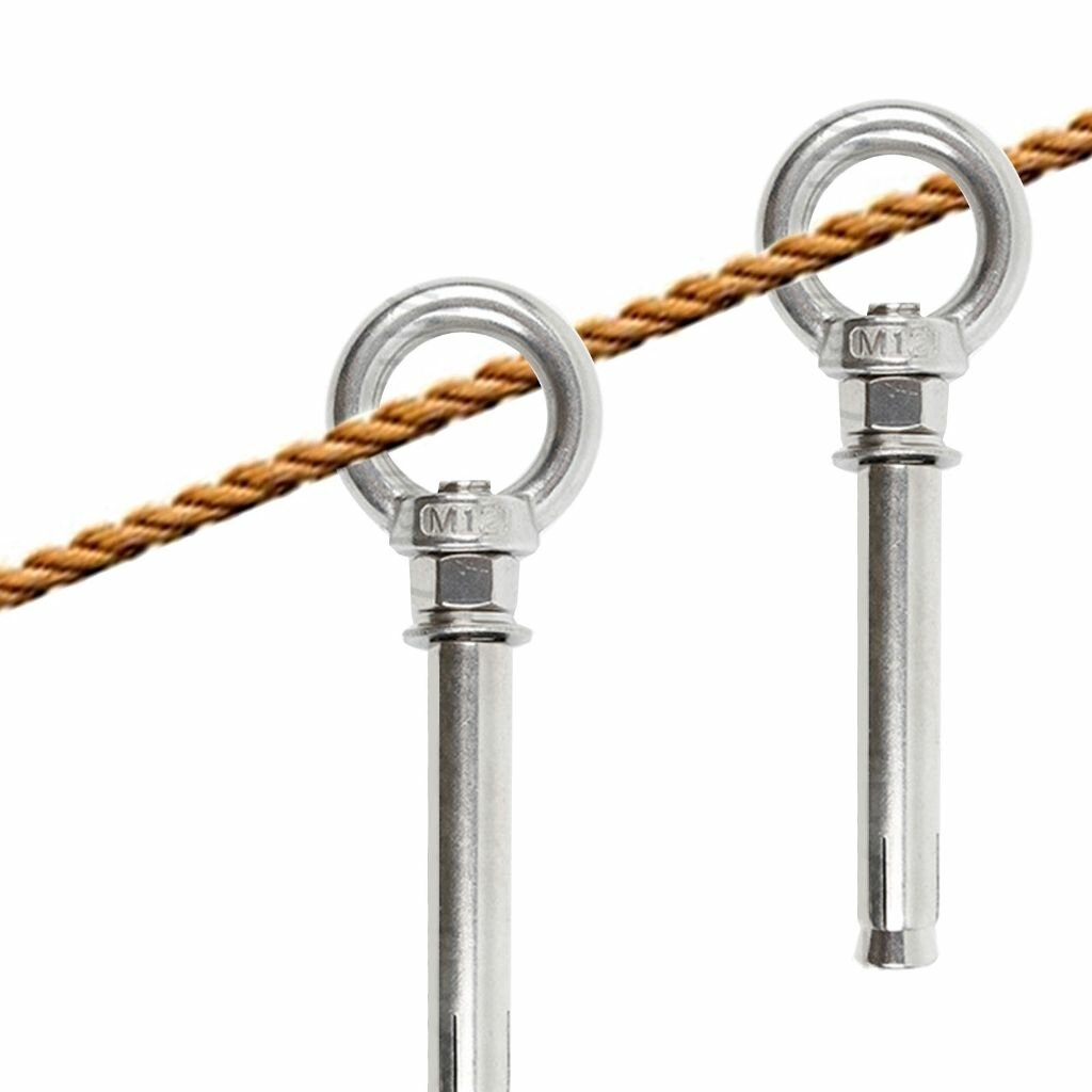 Принадлежности для инструментов, Нержавеющий анкерный болт с кольцом - M8x80 мм, 5 шт,